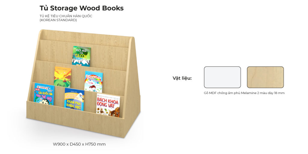 Tủ Storage Wood Books - Có Cánh - Nội Thất Trường Học Flexius