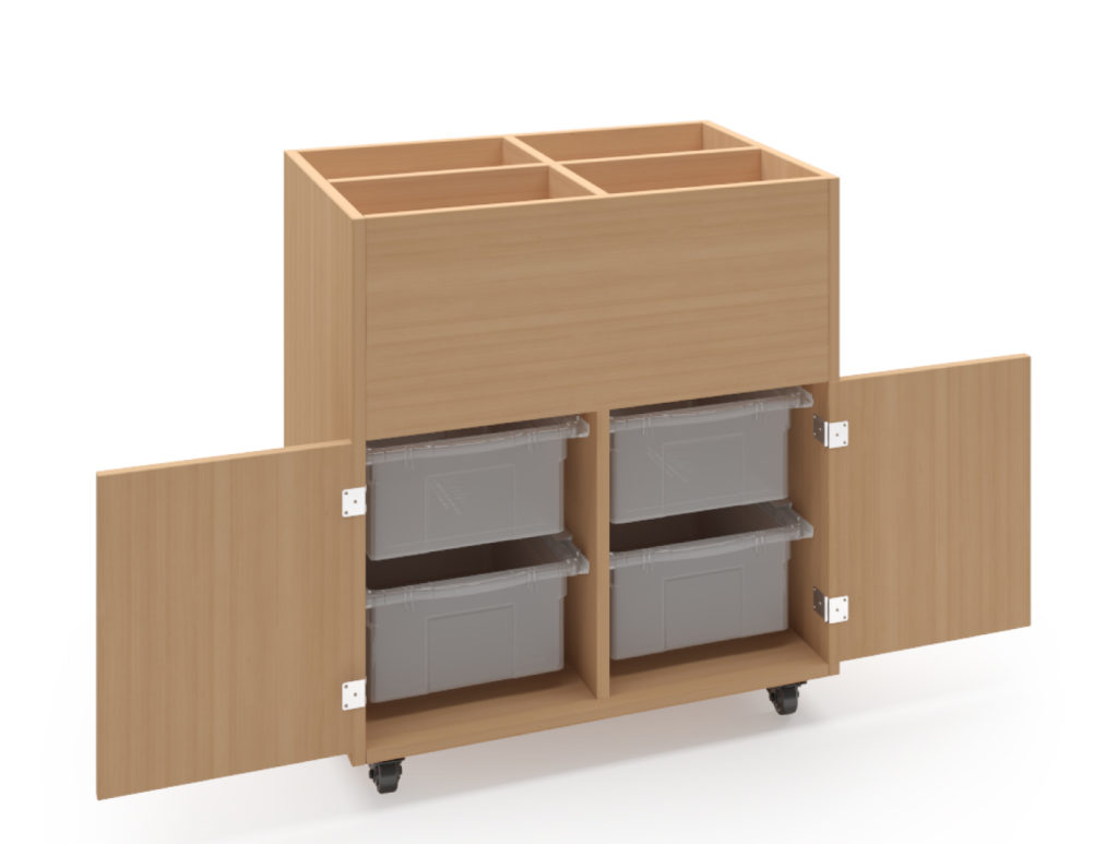 Tủ Storage Wood Shelf - Có Cánh - Nội Thất Trường Học Flexius